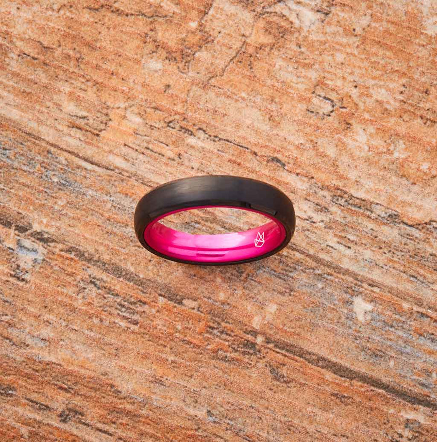 EMBR™ Black Tungsten Ring - Resilient Pink - 4MM