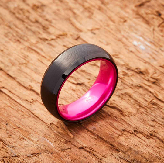 EMBR™ Black Tungsten Ring - Resilient Pink