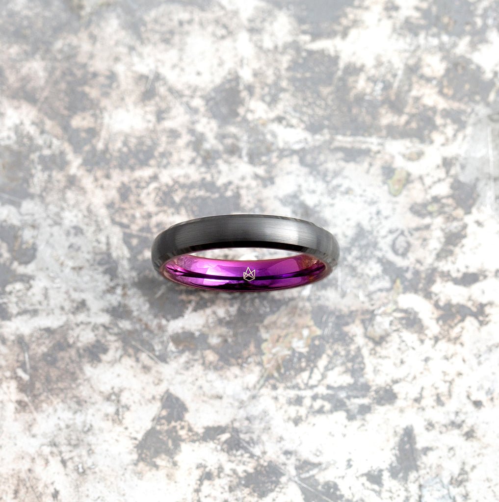 EMBR™ Black Tungsten Ring - Resilient Purple - 4MM