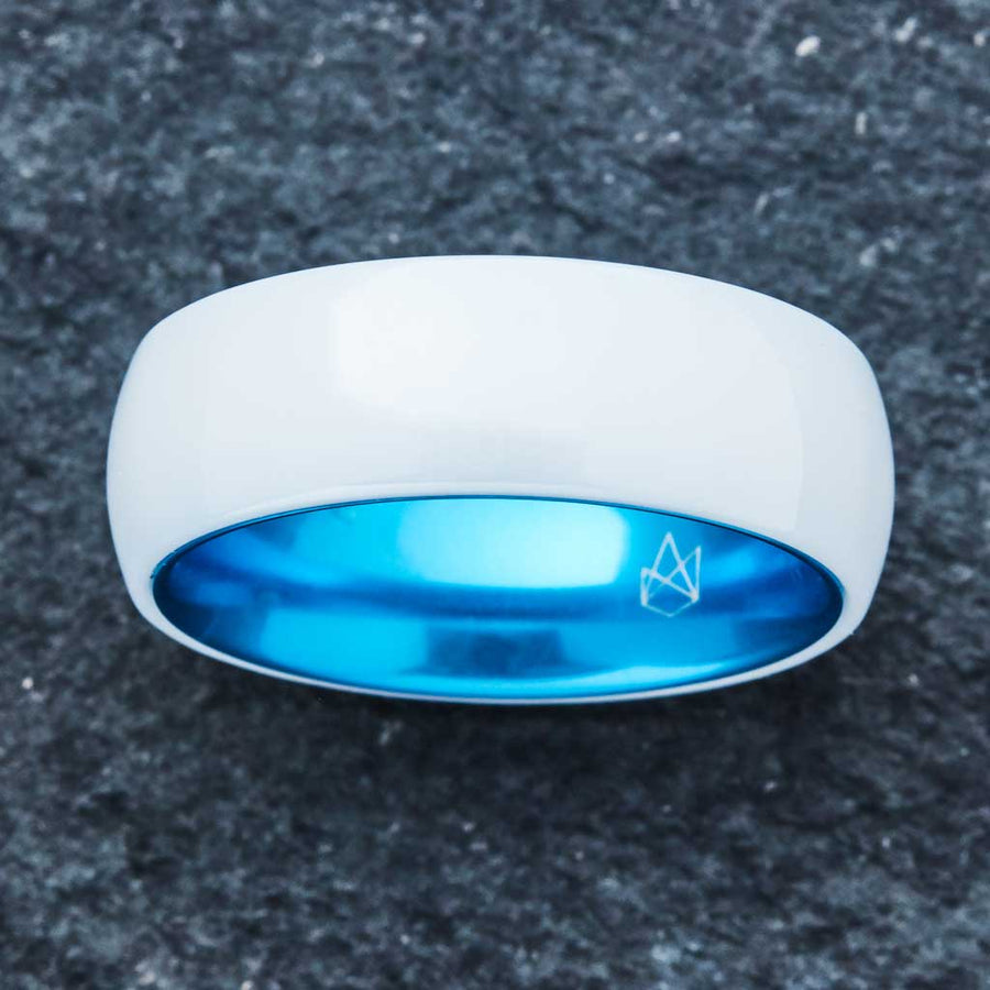 White Ceramic Ring | Resilient Blue | EMBR
