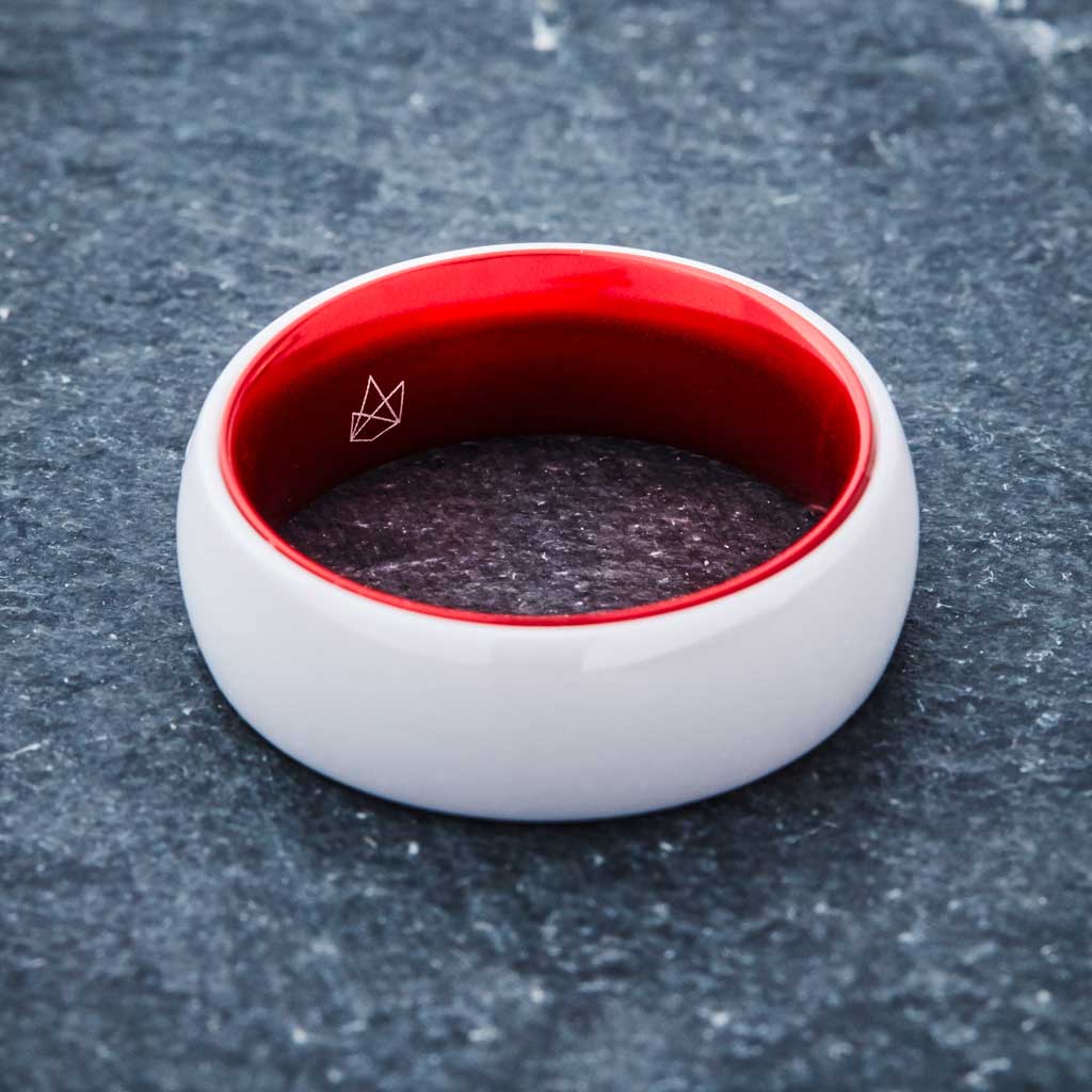 White Ceramic Ring | Resilient Red | EMBR