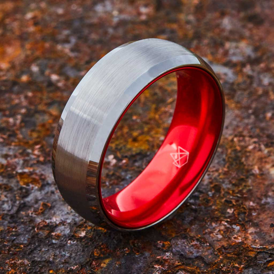 EMBR™ Silver Tungsten Ring - Resilient Red