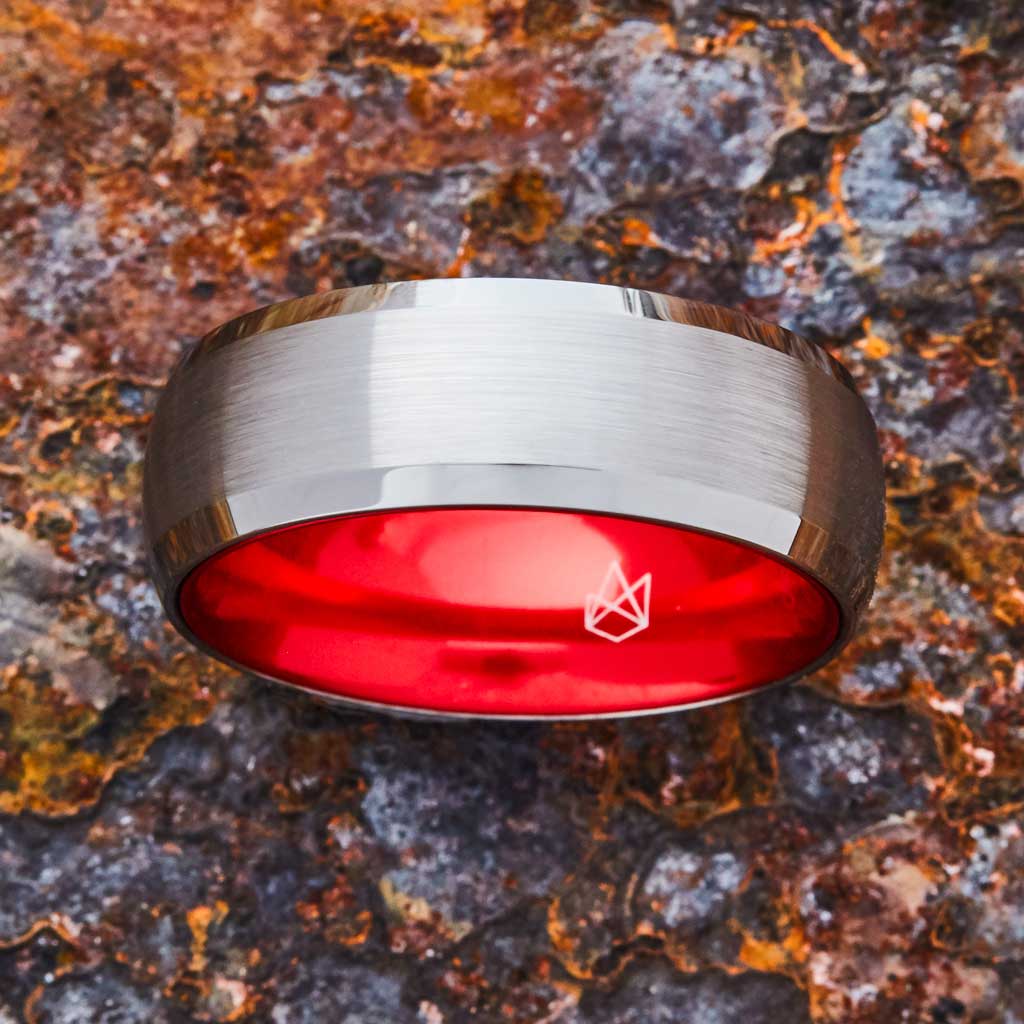 EMBR™ Silver Tungsten Ring - Resilient Red